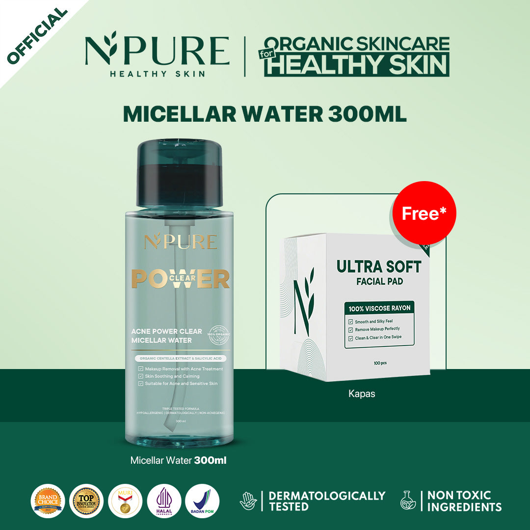 【FREE KAPAS 100pcs】NPURE Acne Power Clear MIcellar Water 300ml