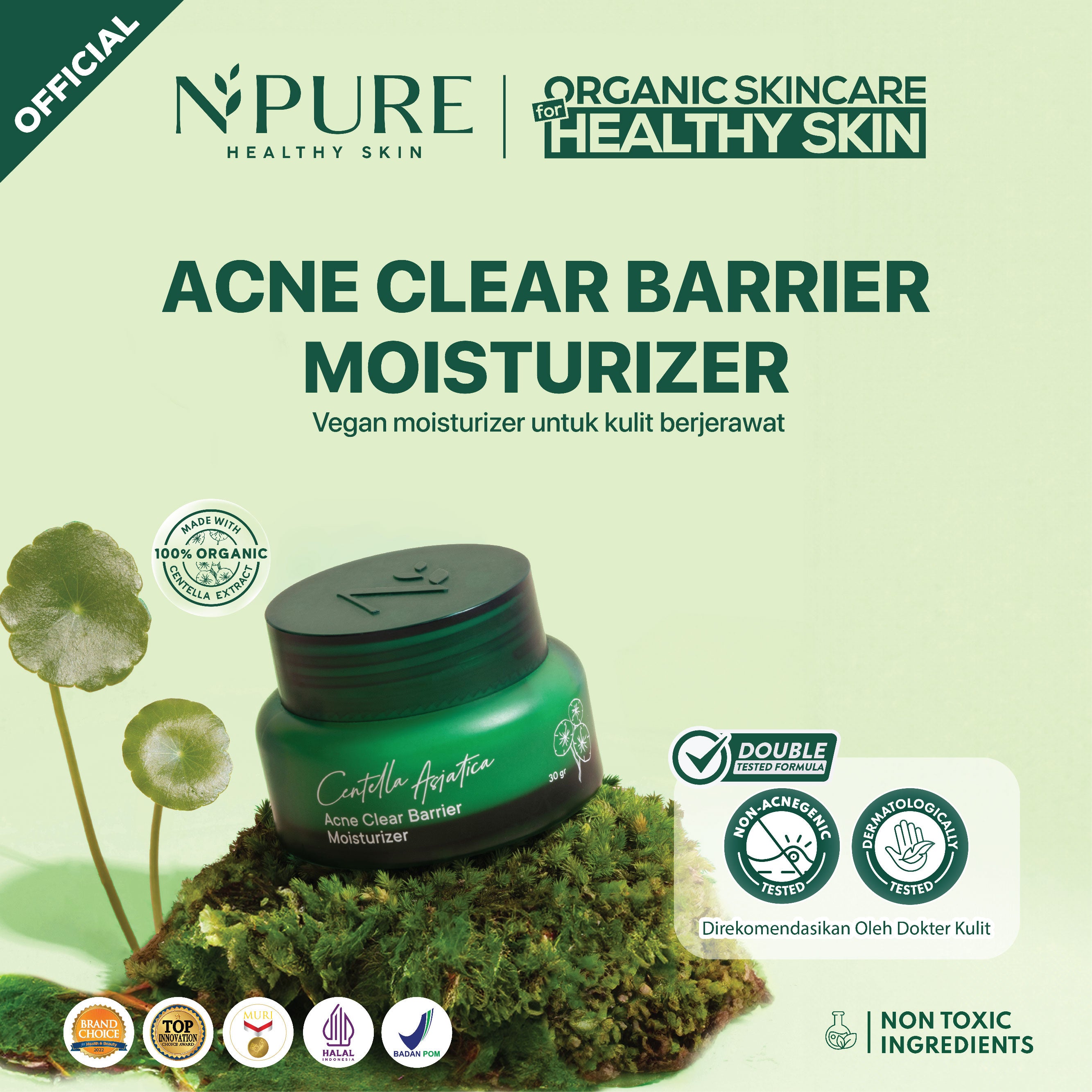 NPURE Centella Asiatica Acne Clear Barrier Moisturizer