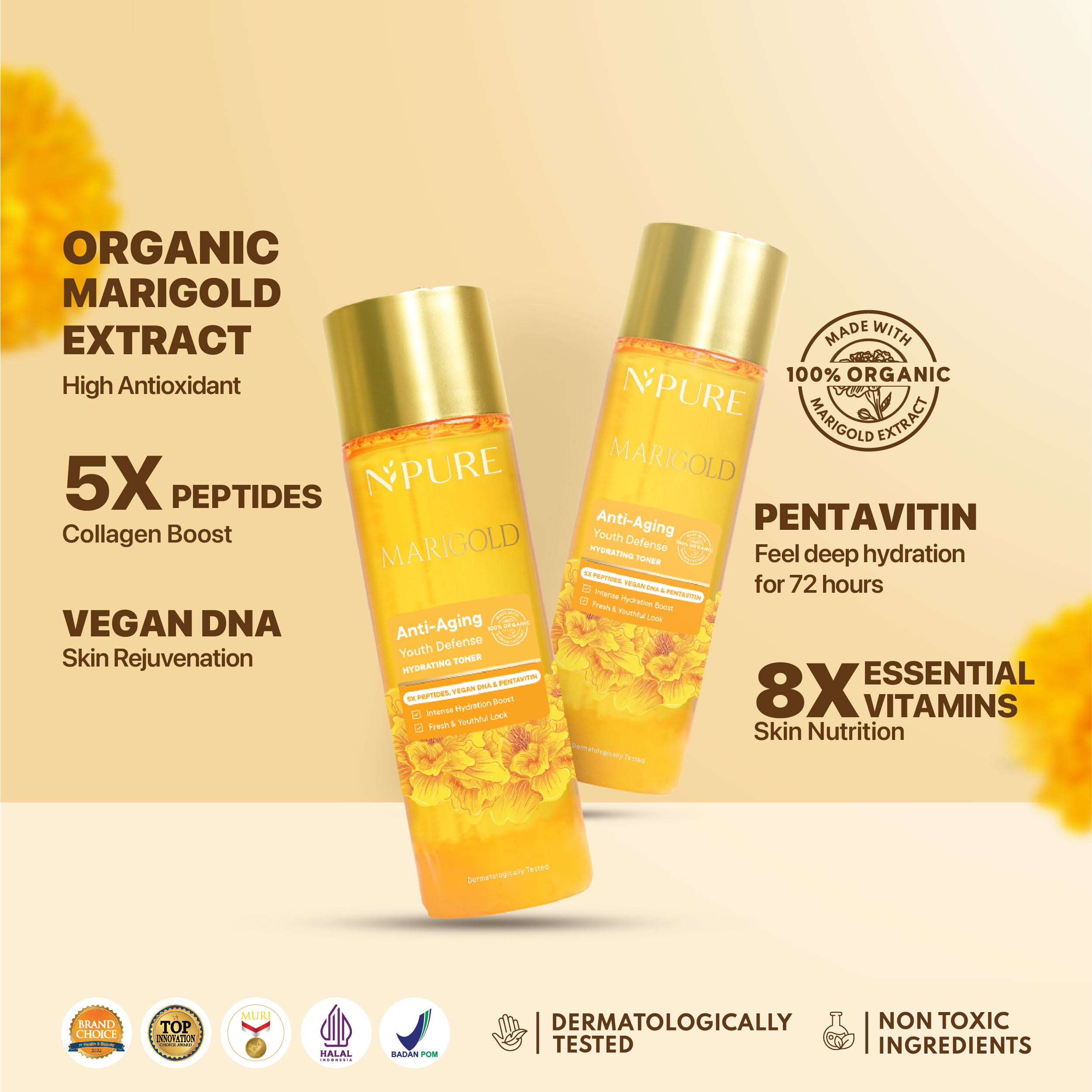 NPURE MARIGOLD ANTI-AGING YOUTH DEFENSE HYDRATING TONER
